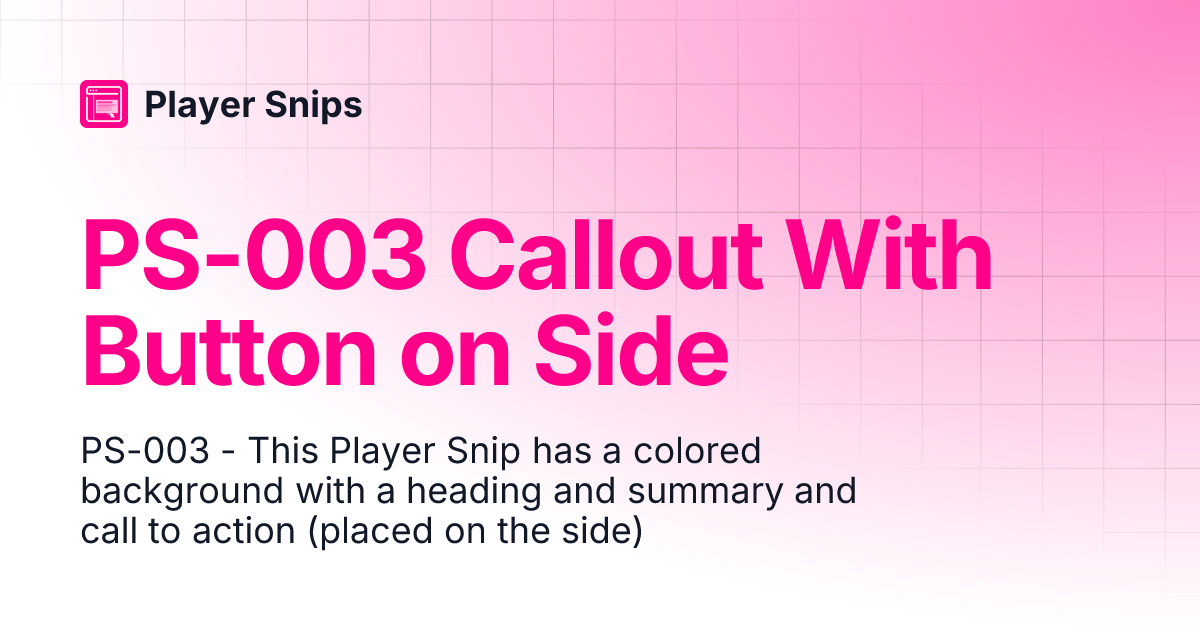 PS-003 Callout With Button on Side | Player Snips
