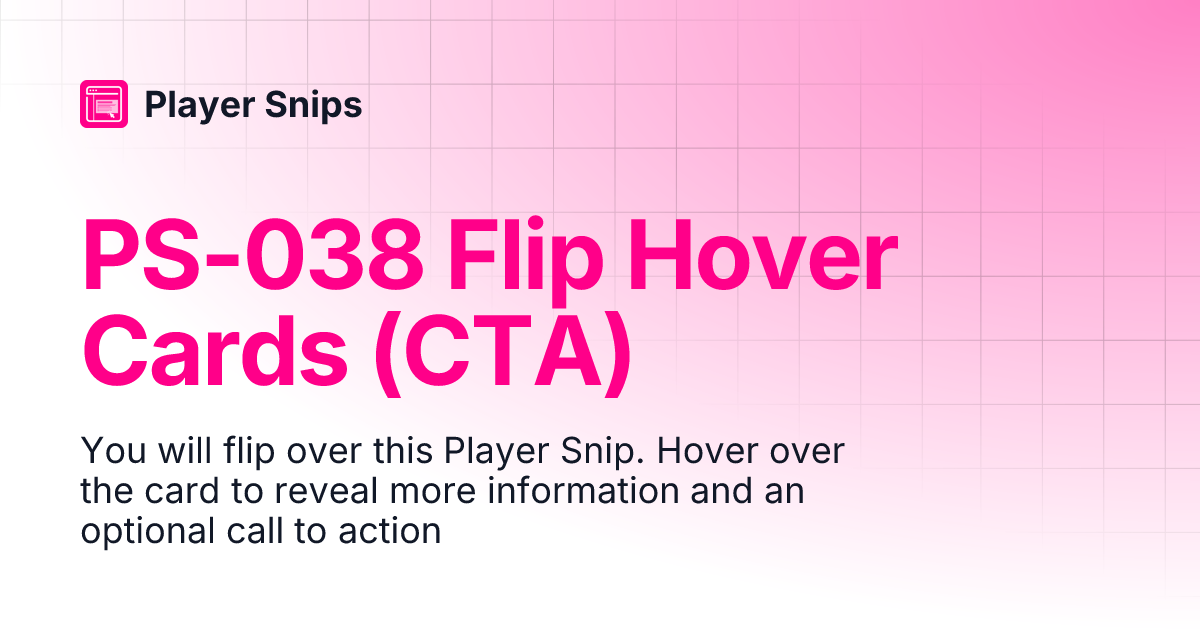 PS-038 Flip Hover Cards (CTA) | Player Snips